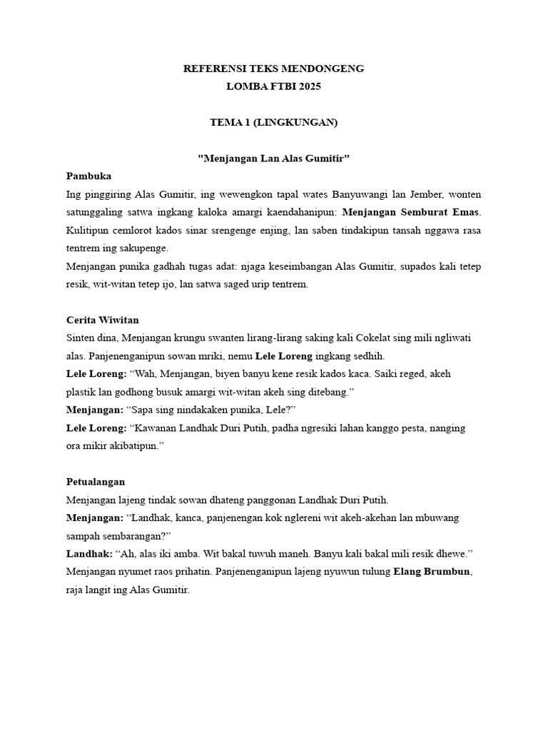 Referensi Teks Mendongeng | PDF