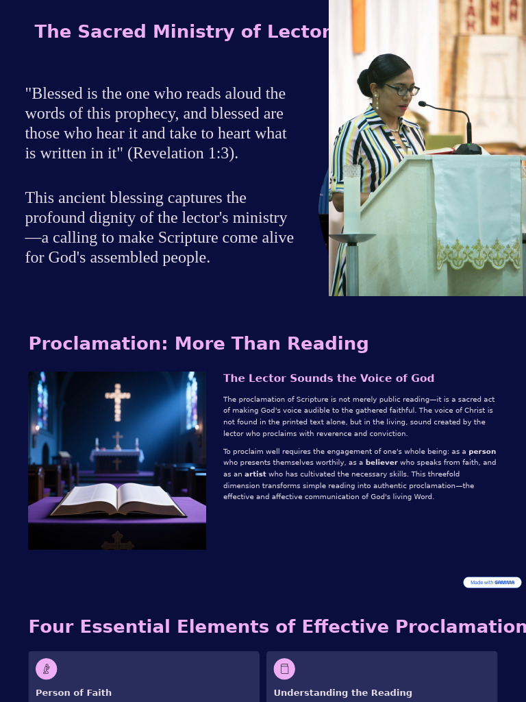 Mastering Lector Proclamation Skills | PDF | Pulpit | Lectionary