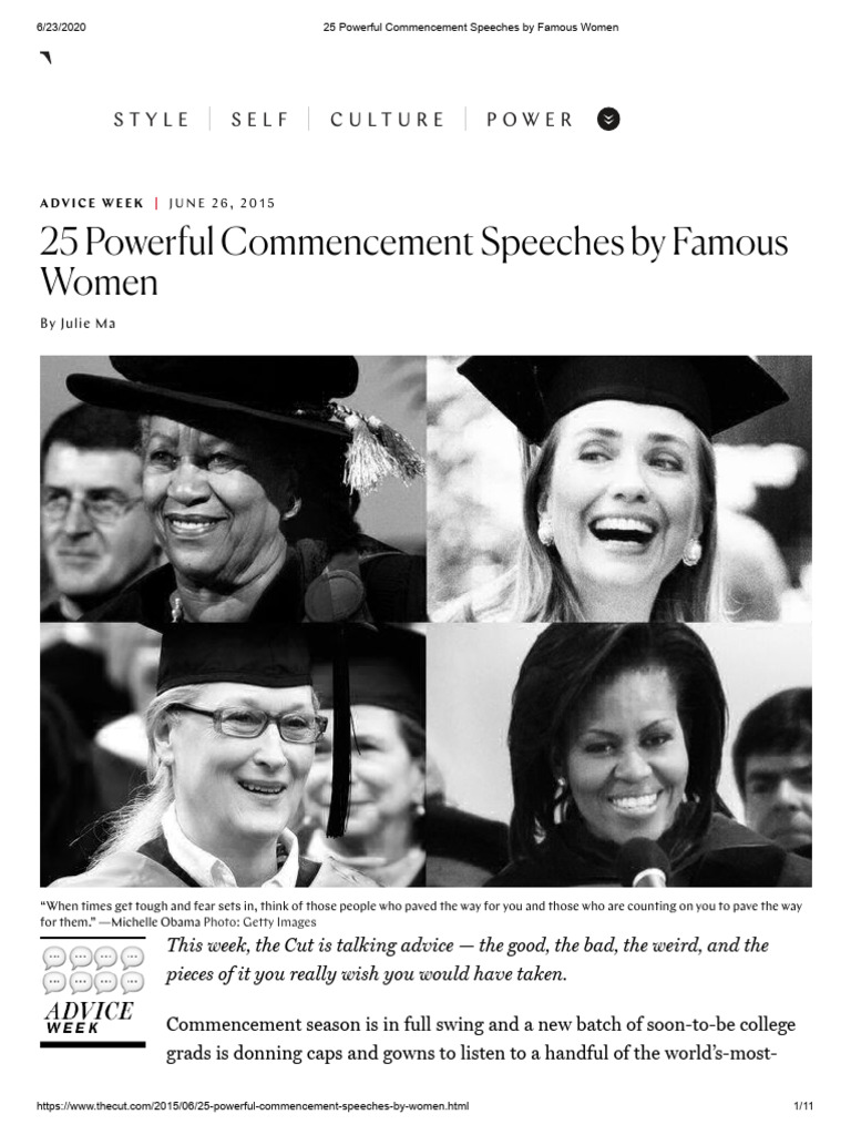 Inspiring Commencement Speeches by Women | PDF