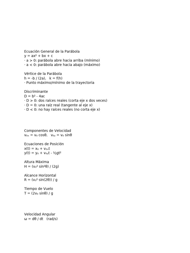 Compendio de Formulas Matematicas y Fisica FINAL | PDF