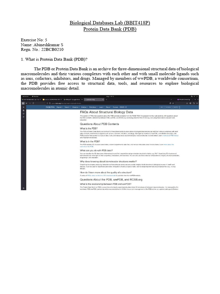 Exploring Protein Data Bank and Gene Ontology | PDF | Protein Data Bank ...