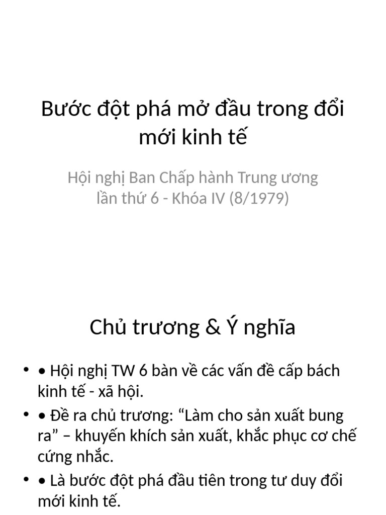 Buoc Dot Pha Doi Moi Kinh Te Hoi Nghi TW6 KhoaIV | PDF