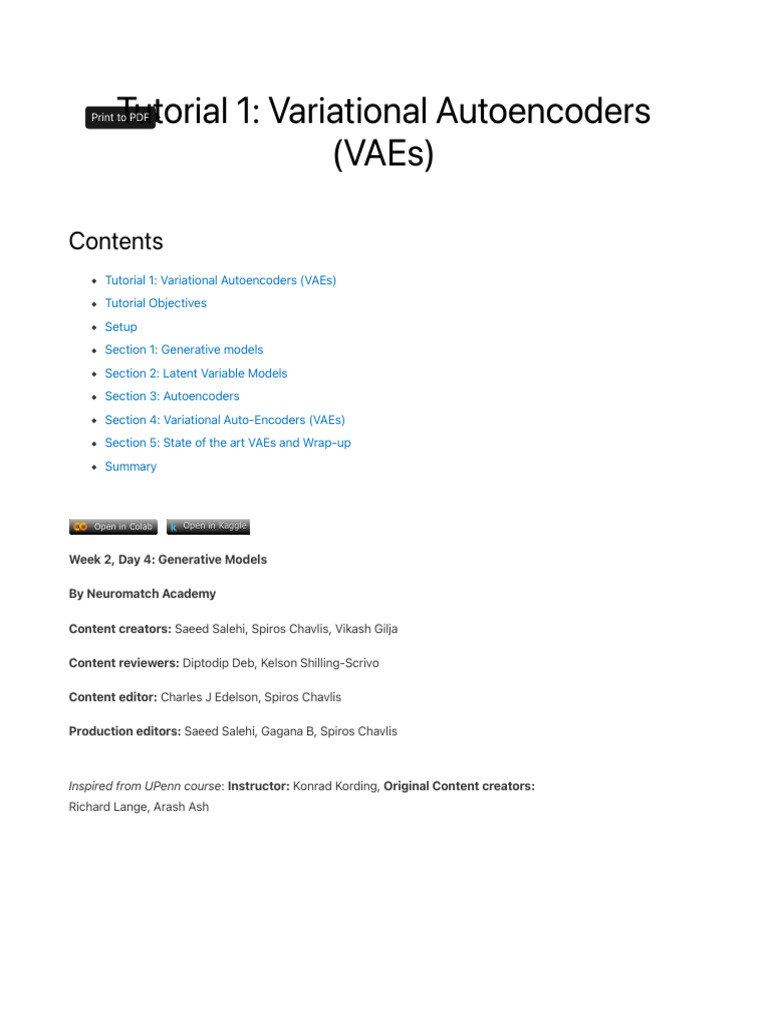 Tutorial 1: Variational Autoencoders (VAEs) - Neu | PDF | Principal Component Analysis | Machine ...