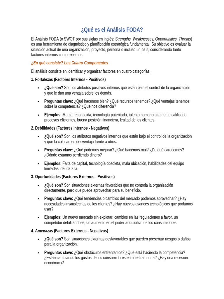 Análisis FODA y PESTEL: Guía Completa | PDF | Análisis FODA | Economias