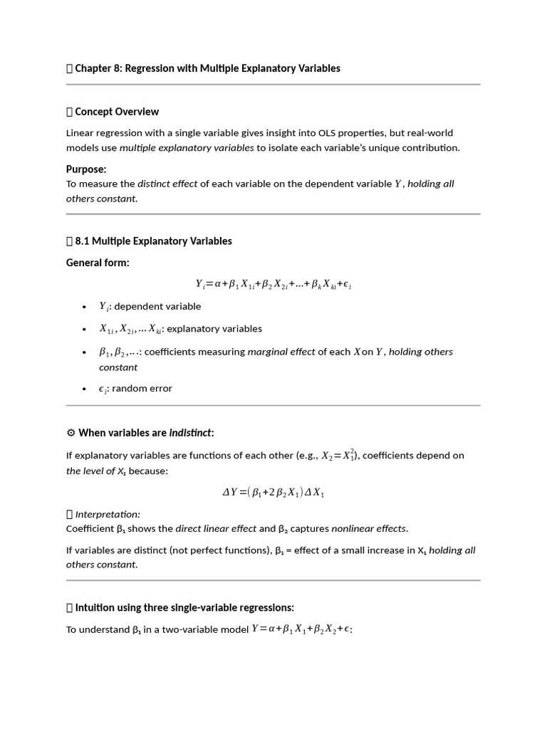 Book 2 Chapter 8-Regression With Multiple Explanatory Variables | PDF ...