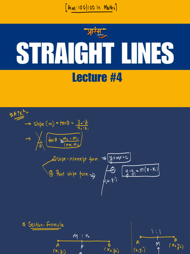 Straight Lines L-4 | PDF