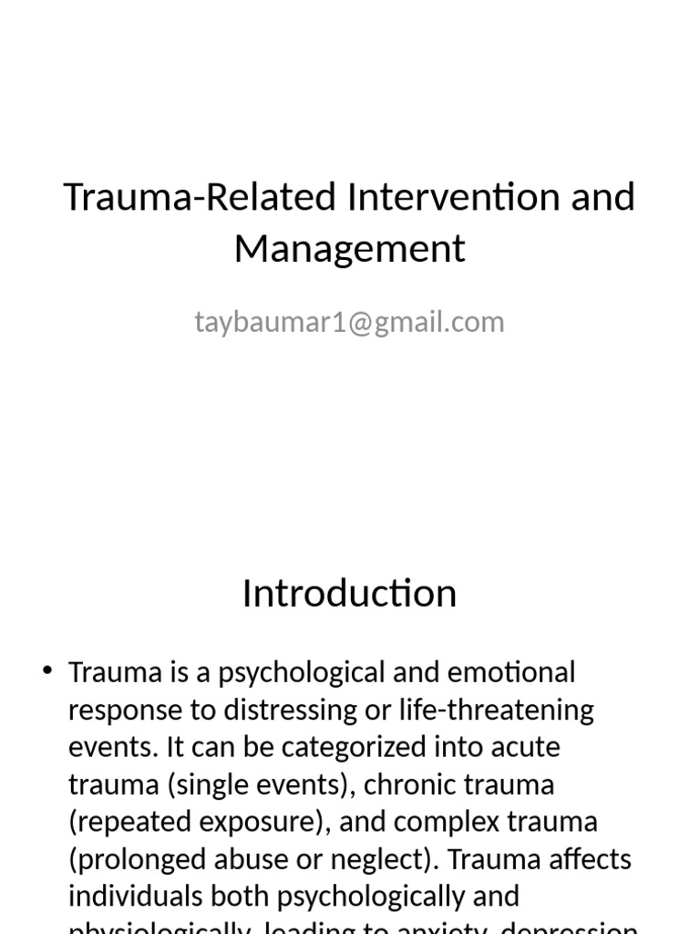 Trauma Intervention Strategies Explained | PDF | Psychological Trauma ...