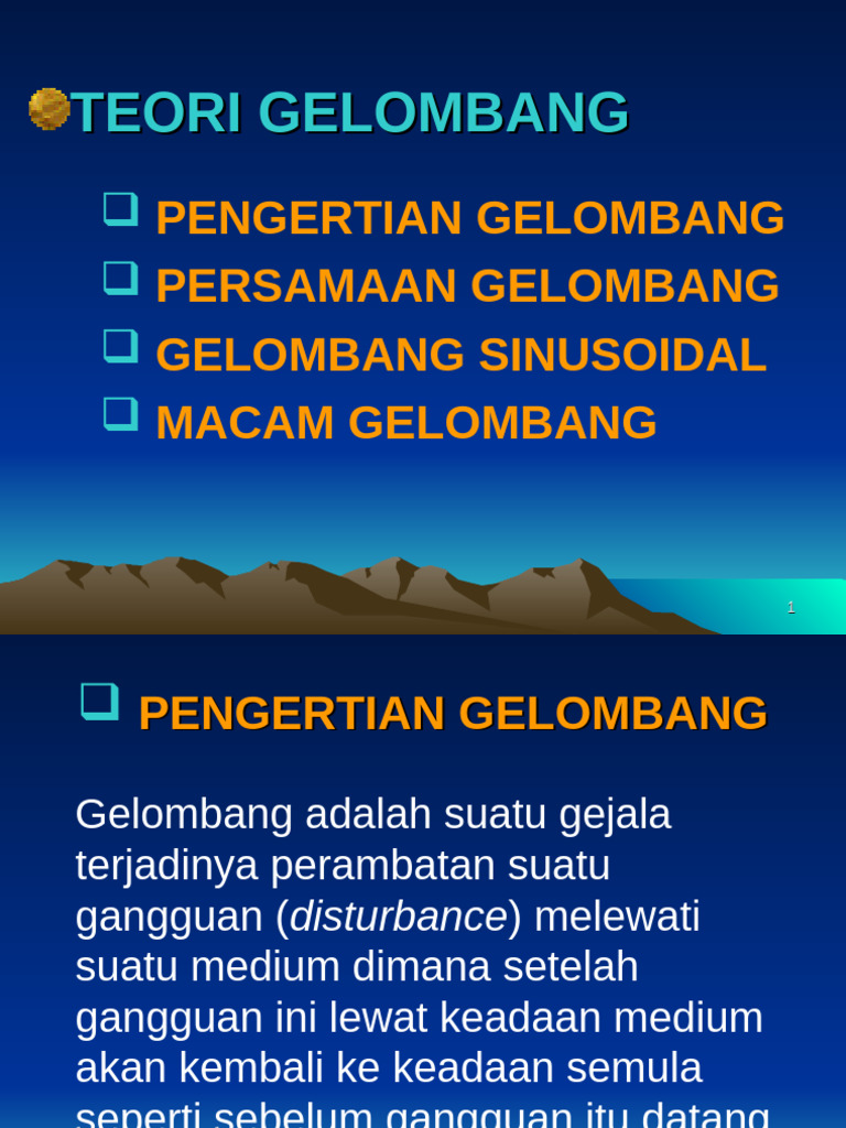 Bab 1 Teori Gelombang | PDF