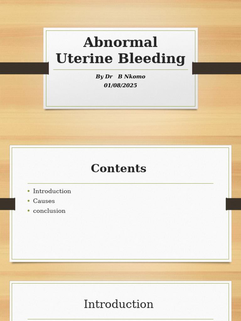Abnormal Uterine Bleeding - GEM IV | PDF | Women's Health | Clinical ...
