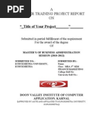 NTCC Project Report Cover Page and List of Contents | PDF | Academic ...