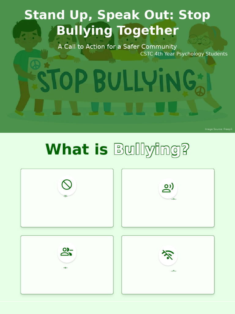 Create Slides for an Anti-bullying Seminar | PDF | Bullying | Cyberbullying