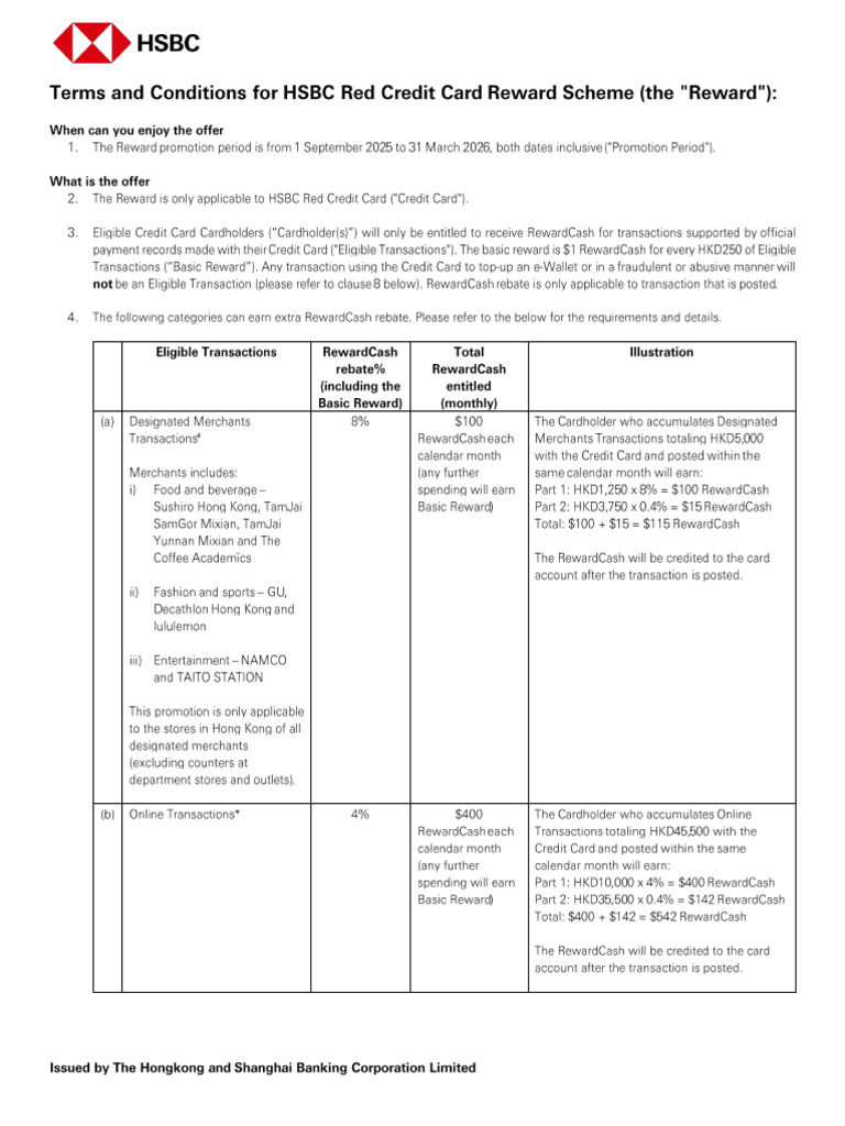 Reward Scheme Terms and Conditions | PDF