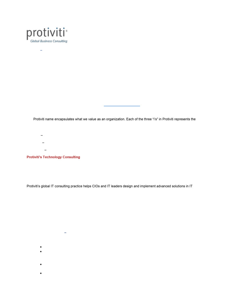 Protiviti Technology Consulting Requirements | PDF | Business Analysis ...