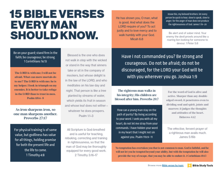 15 Essential Bible Verses for Men | PDF | Theology | Religious Belief ...