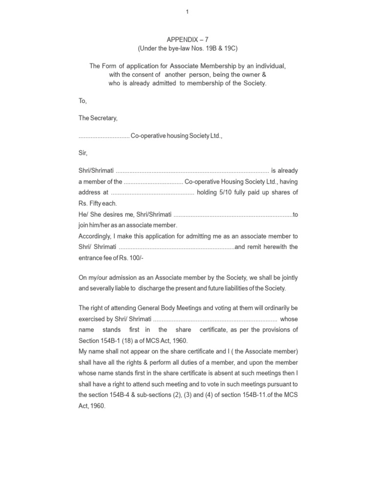 CHS Associate Membership Form - Appendix-71 Post 2019 | PDF | Justice ...
