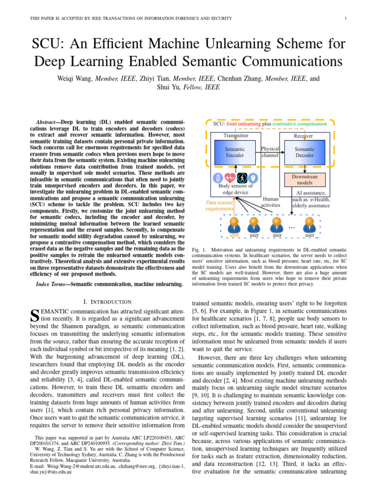 SCU - An Efficient Machine Unlearning Scheme For Deep Learning Enabled ...