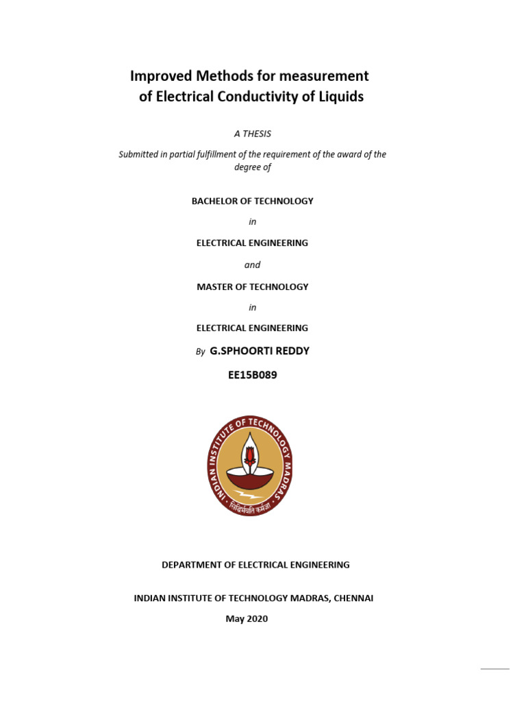 Improved Methods For Measurement of Electrical Conductivity of Liquids ...