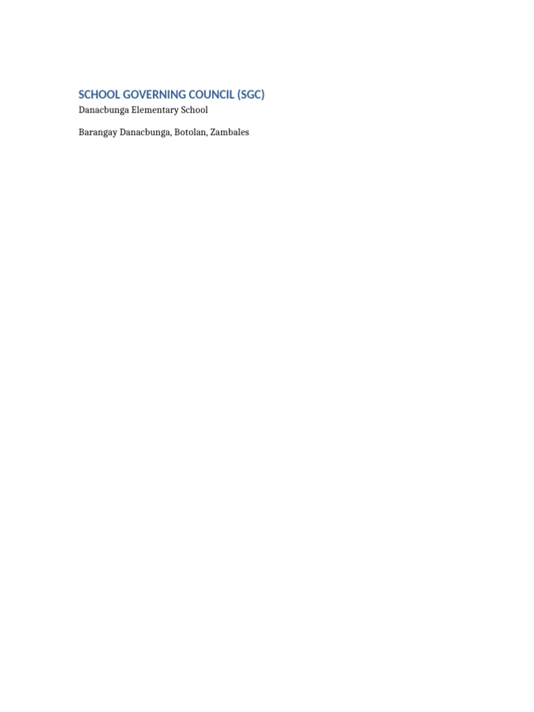 SGC Communication Report for School Head | PDF