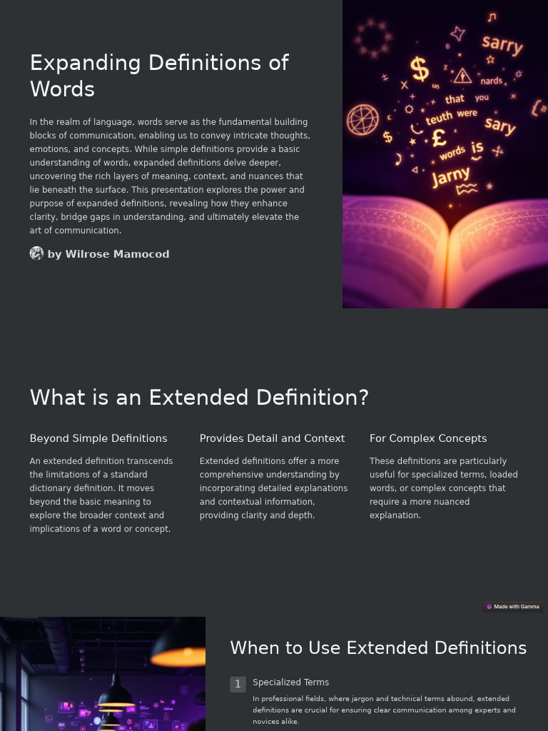 Expanding Definitions of Words | PDF | Definition | Communication