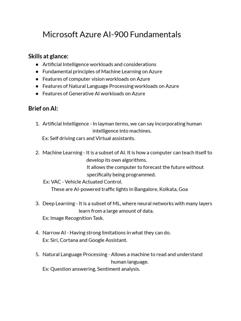 Azure AI-900 High-Level Notes | PDF | Artificial Intelligence ...