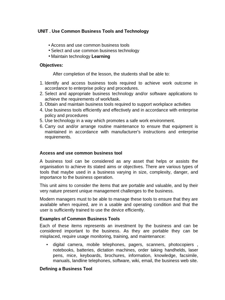 Applied Common Business Tools | PDF | Radio Frequency Identification ...