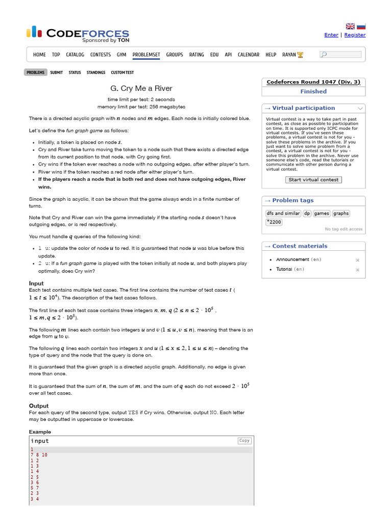 Problem - 2137G - Codeforces | PDF | Vertex (Graph Theory) | Theoretical Computer Science