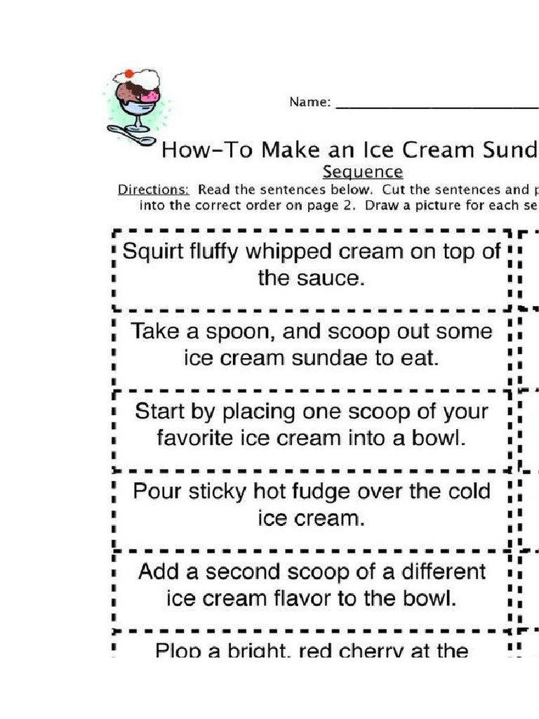 Cut Set 1 - Making Sundae | PDF