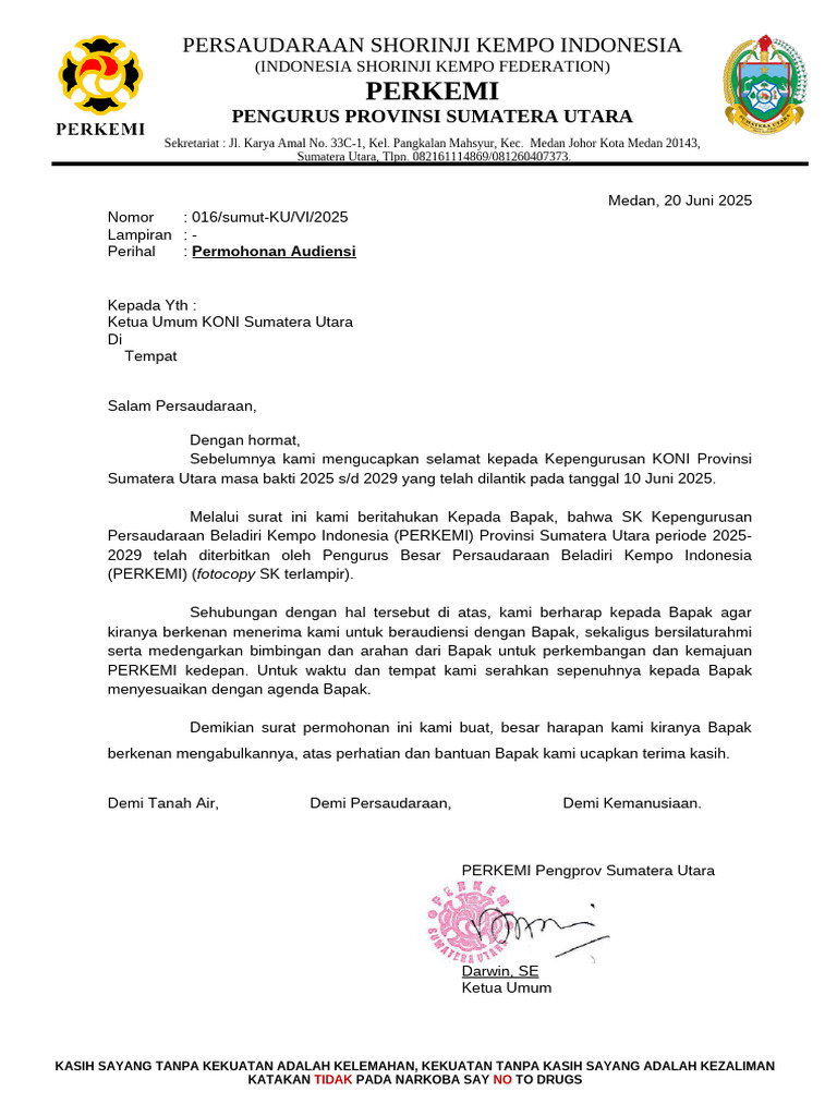 016 - Surat Permohonan Audiensi | PDF