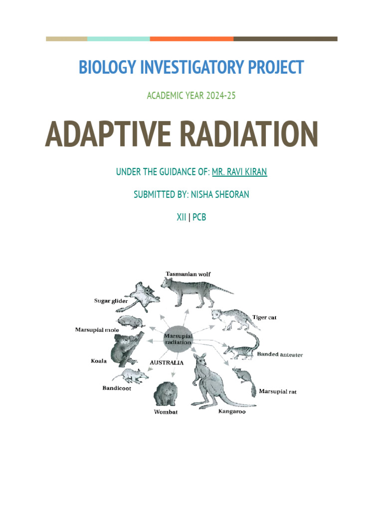 Adaptive Radiation in Evolutionary Biology | PDF | Natural Environment ...