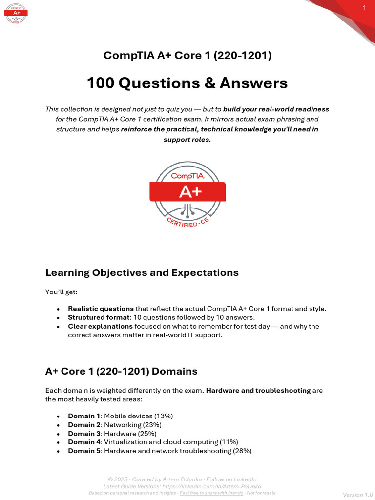 Exam Practice Comptia | PDF | Usb | Ip Address