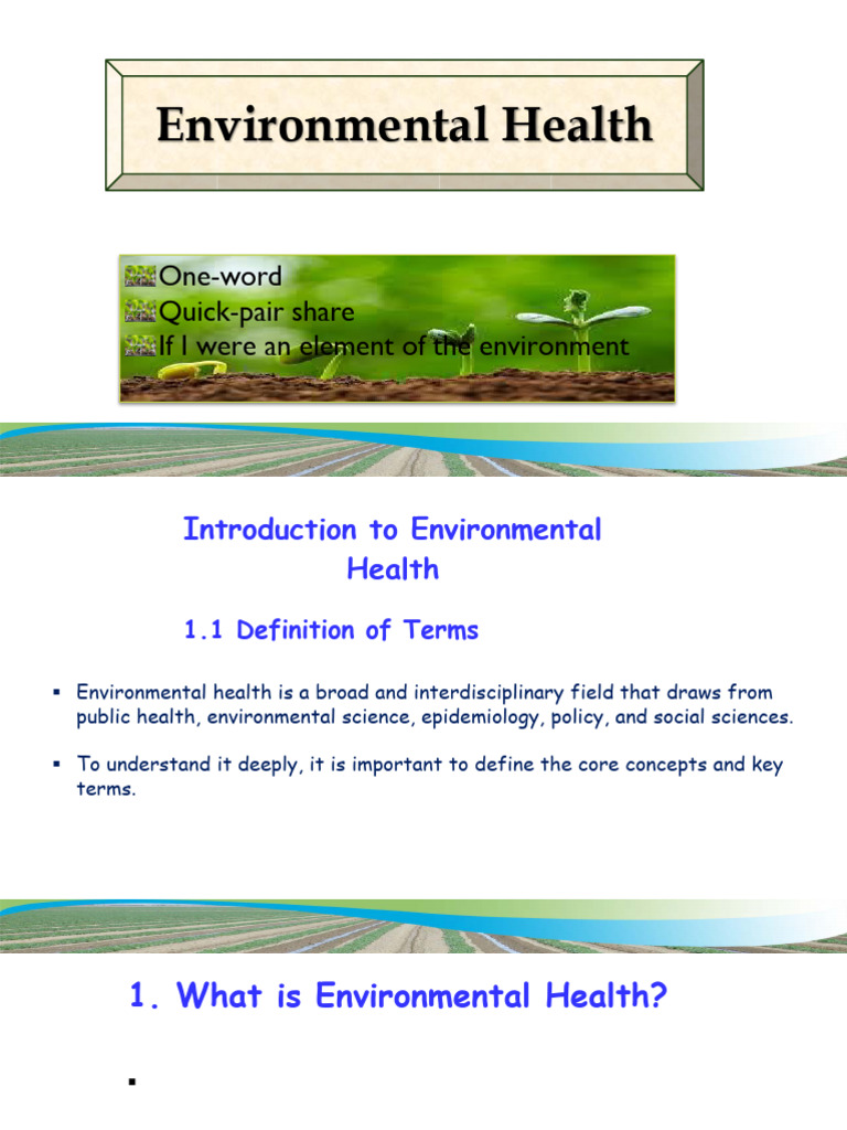 Understanding Environmental Health Concepts | PDF | Environmental ...