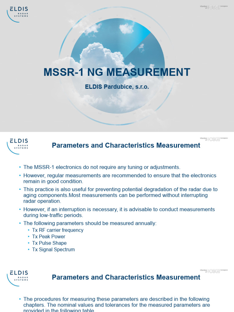 MSSR-1 NG Radar Measurement Guide | PDF | Detector (Radio) | Decibel