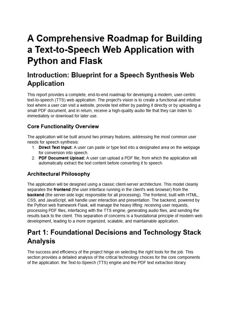 Text-to-Speech Website Development Roadmap | PDF | Speech Synthesis | World Wide Web