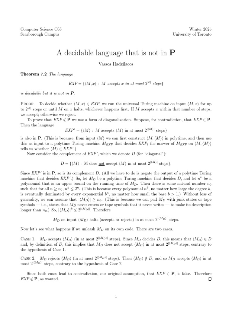 notInP | PDF | Time Complexity | Computational Complexity Theory