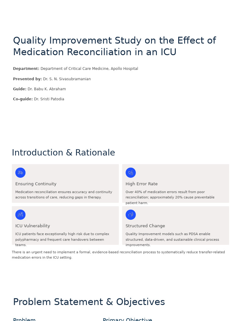 ICU Medication Reconciliation Study | PDF | Intensive Care Unit ...