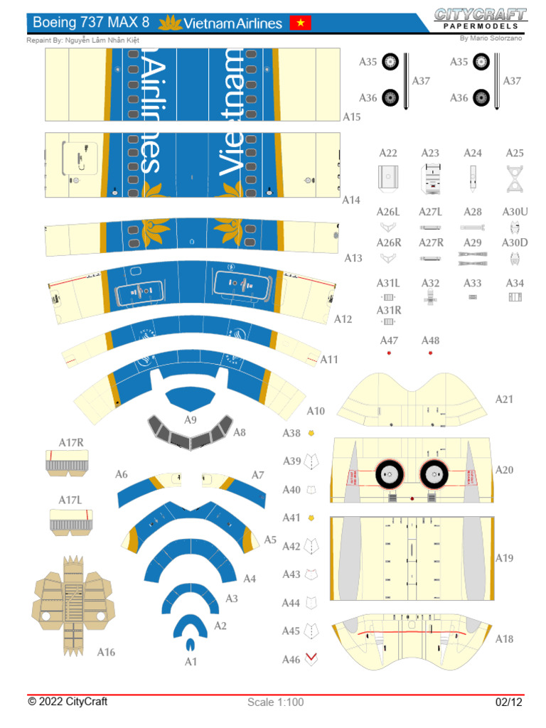 Boeing 737 MAX 8 Paper Model Guide | PDF