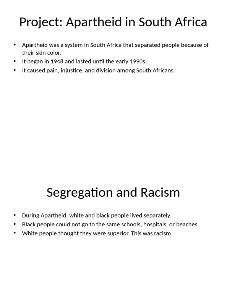 Apartheid in South Africa: A Legacy of Injustice | PDF