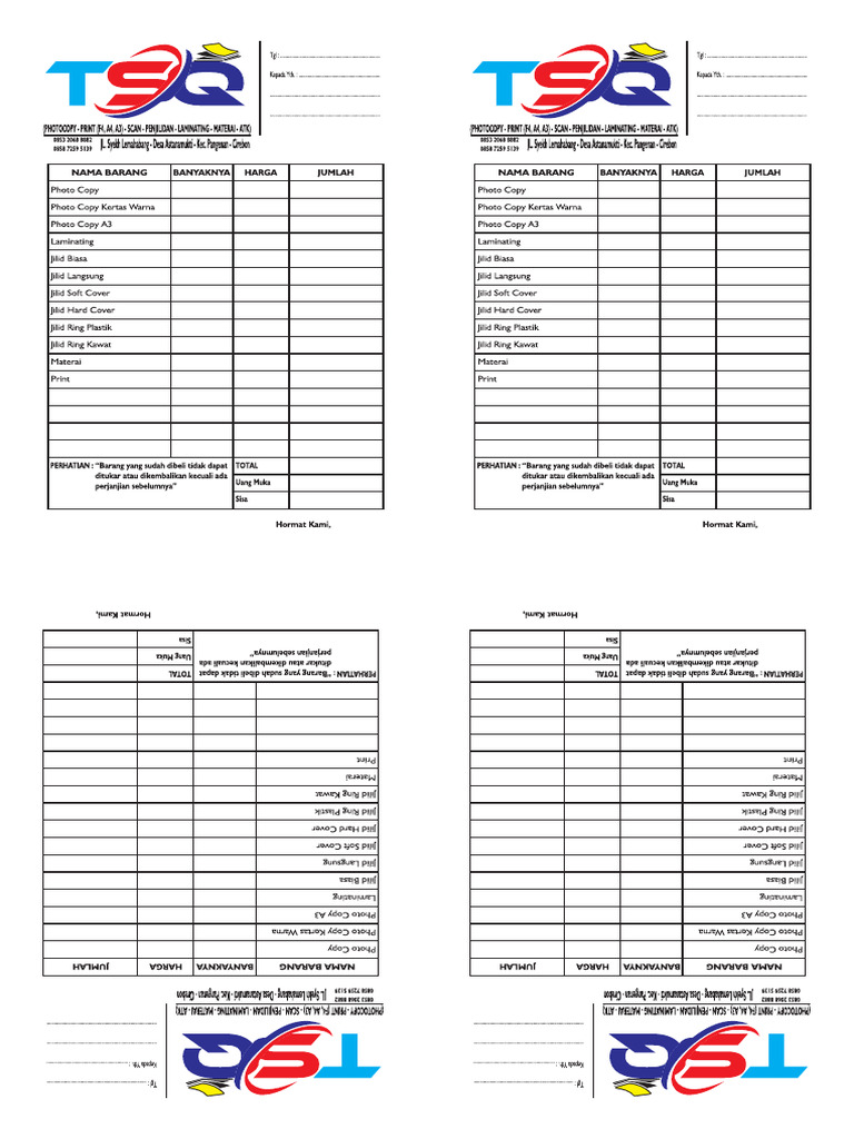 Nota TSQ | PDF