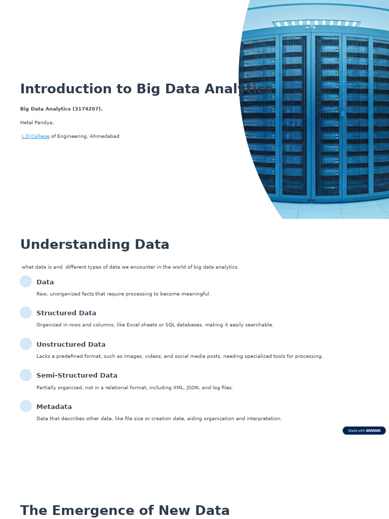 Introduction To Big Data Analytics | PDF | Big Data | Analytics