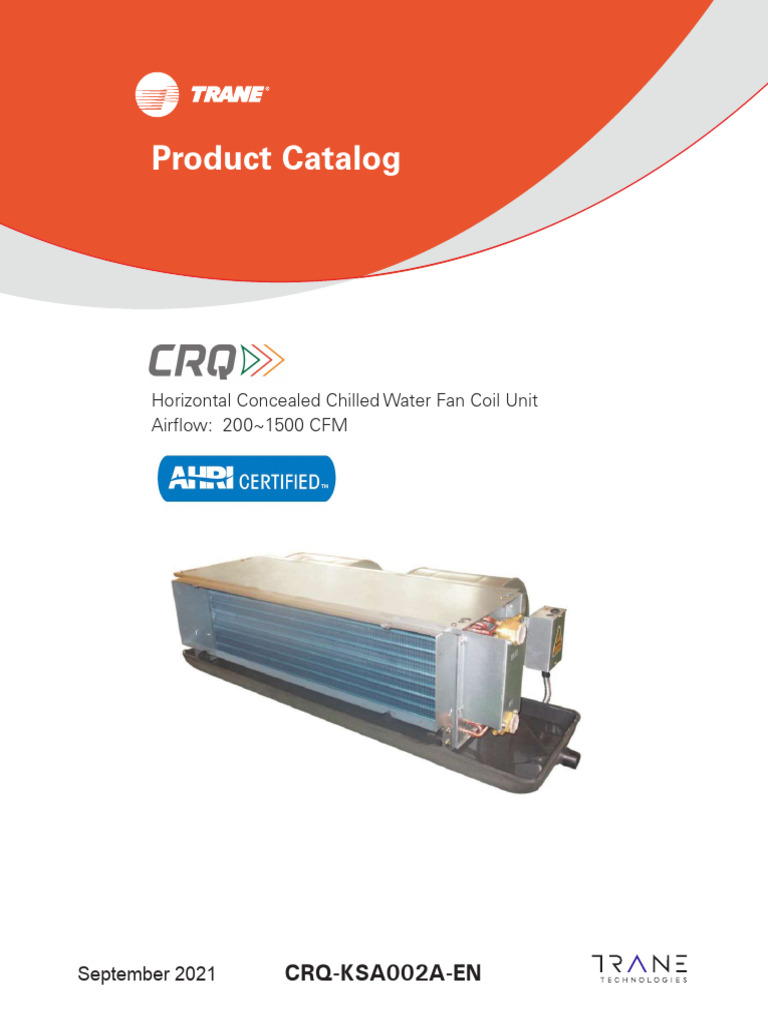 Trane CRQ Horizontal Fan Coil Unit | PDF | Thermostat | Water