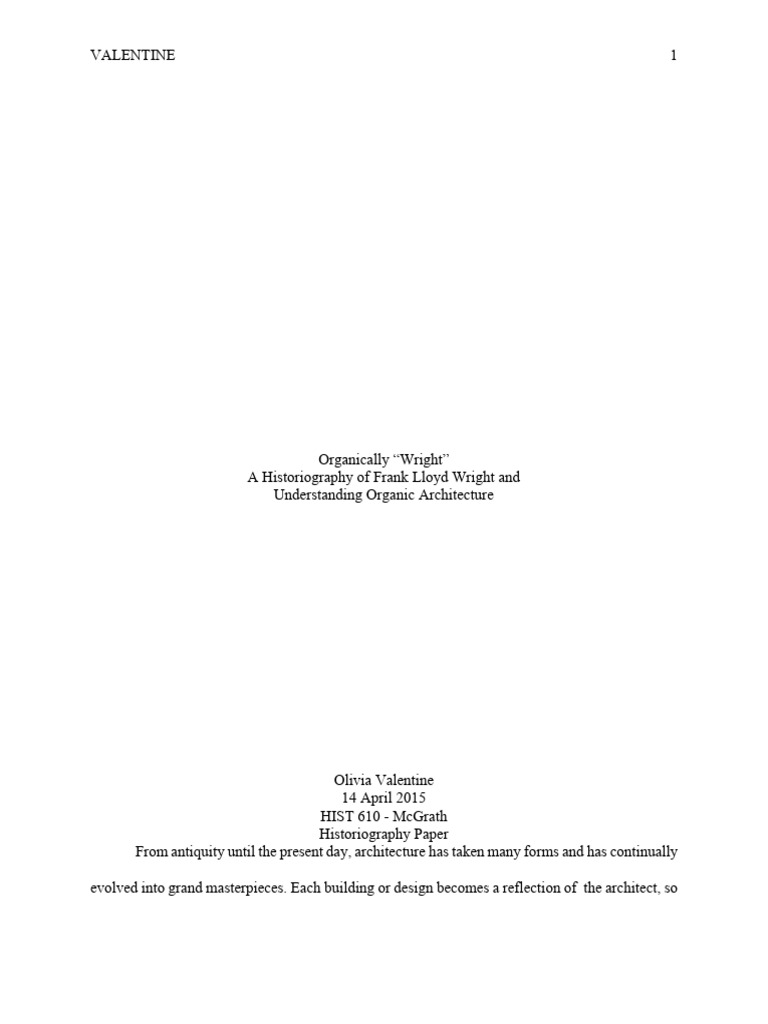 Organically Wright A Historiography of FLW | PDF