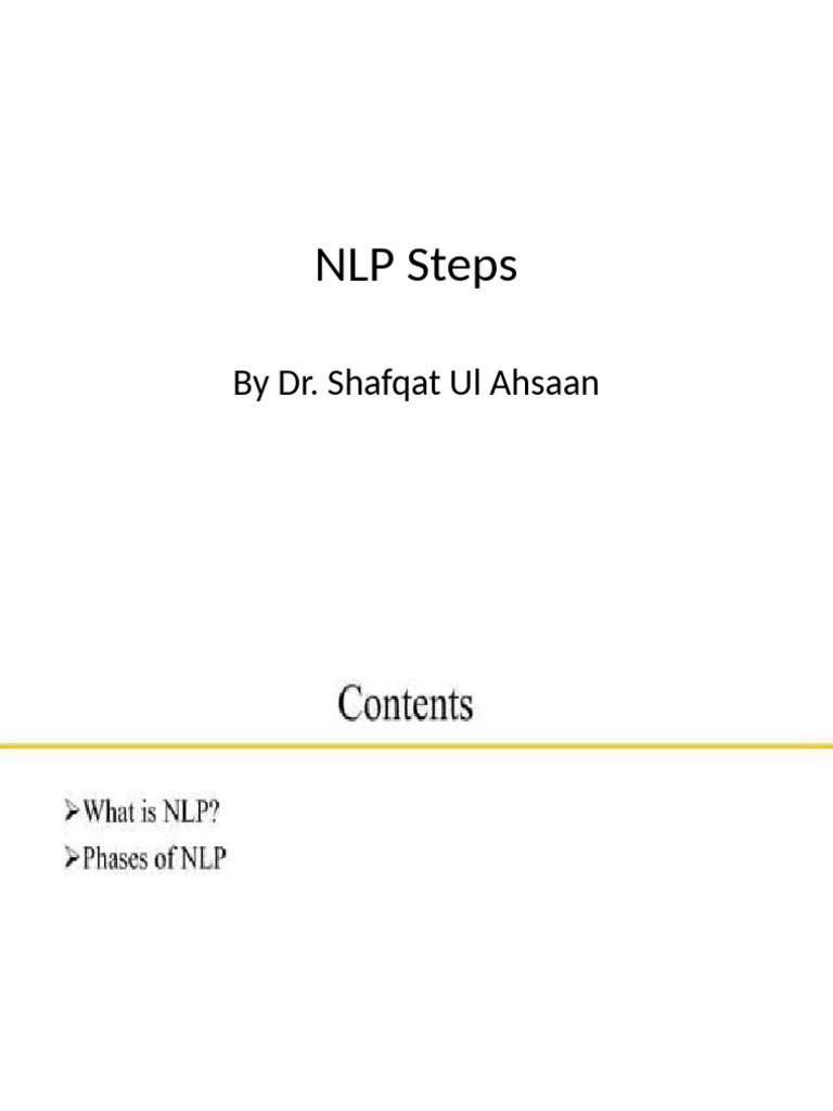 NLP Steps | PDF