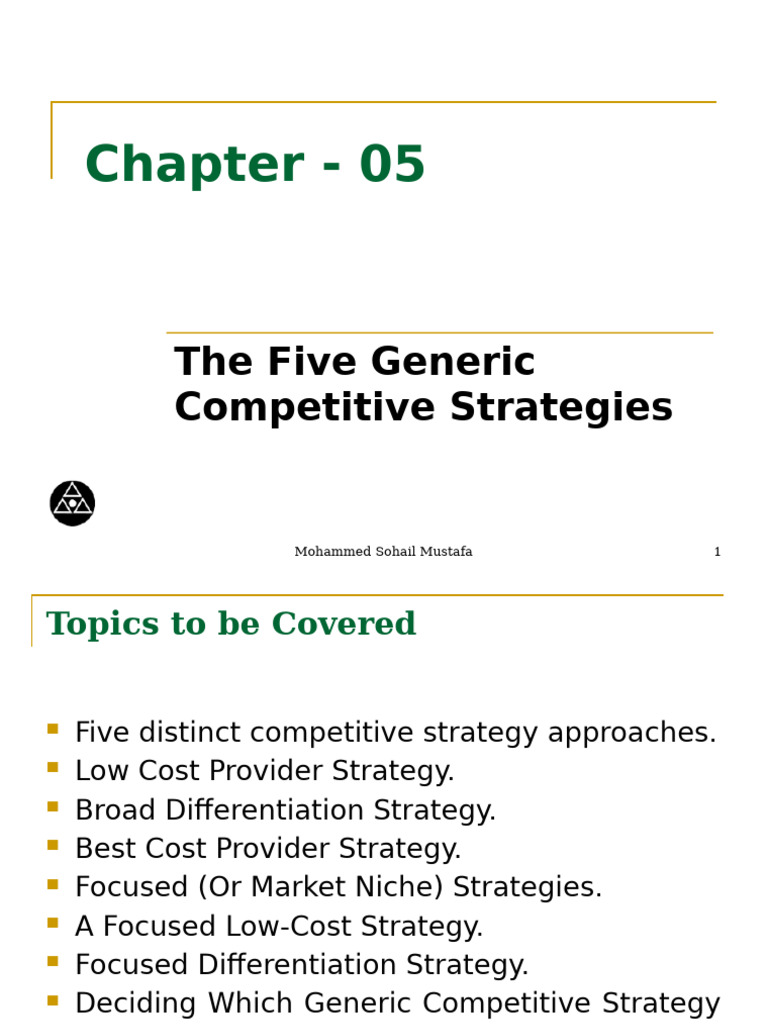 Five Generic Competitive Strategies | PDF | Competitive Advantage ...