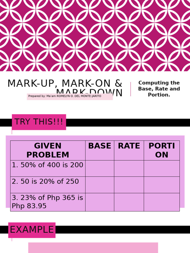 Understanding Base, Rate, and Portion | PDF