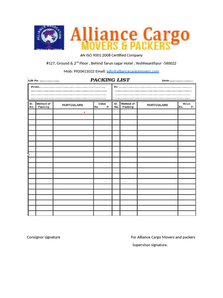 Alliance Package List | PDF
