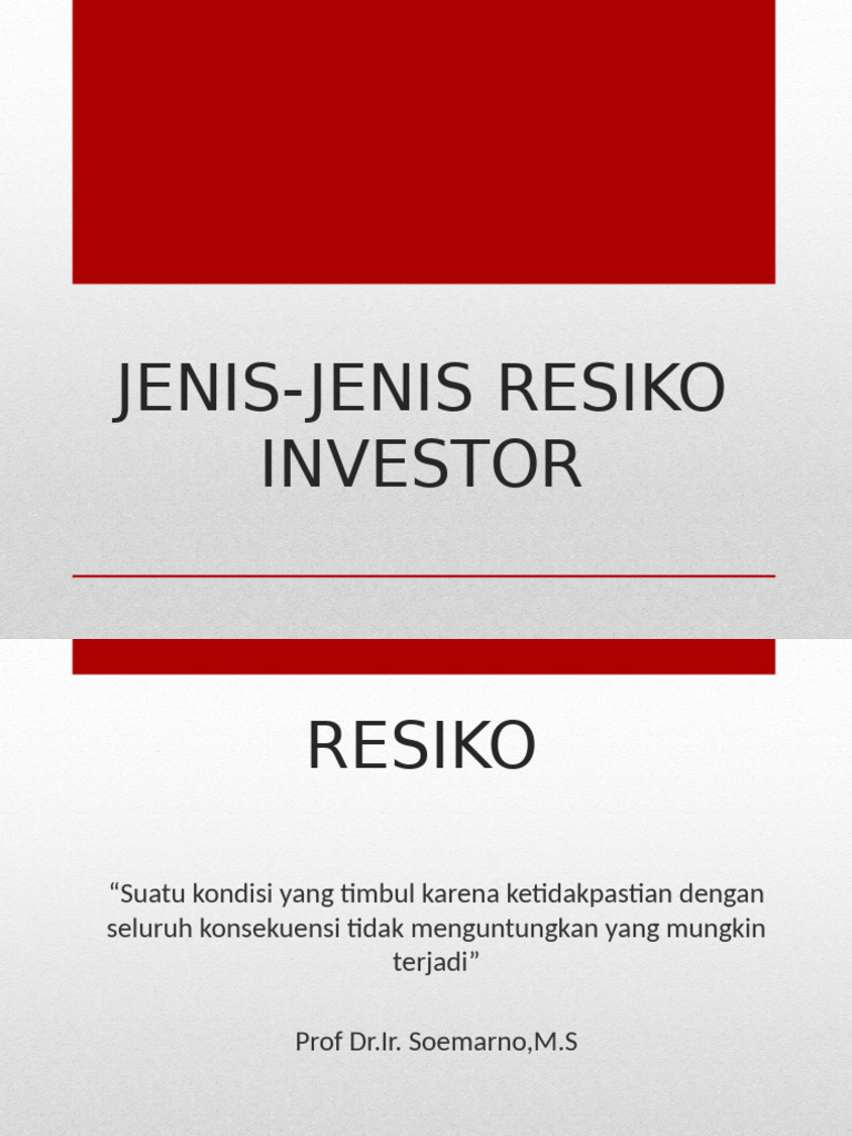Jenis-Jenis Risiko Investasi untuk Investor | PDF