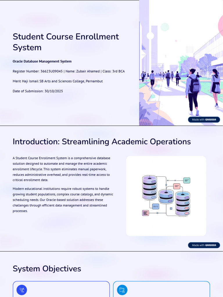 Student Course Enrollment System Overview | PDF | Databases | Sql