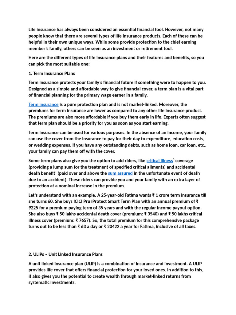 15 - Types of Life Insurance | PDF | Life Insurance | Insurance