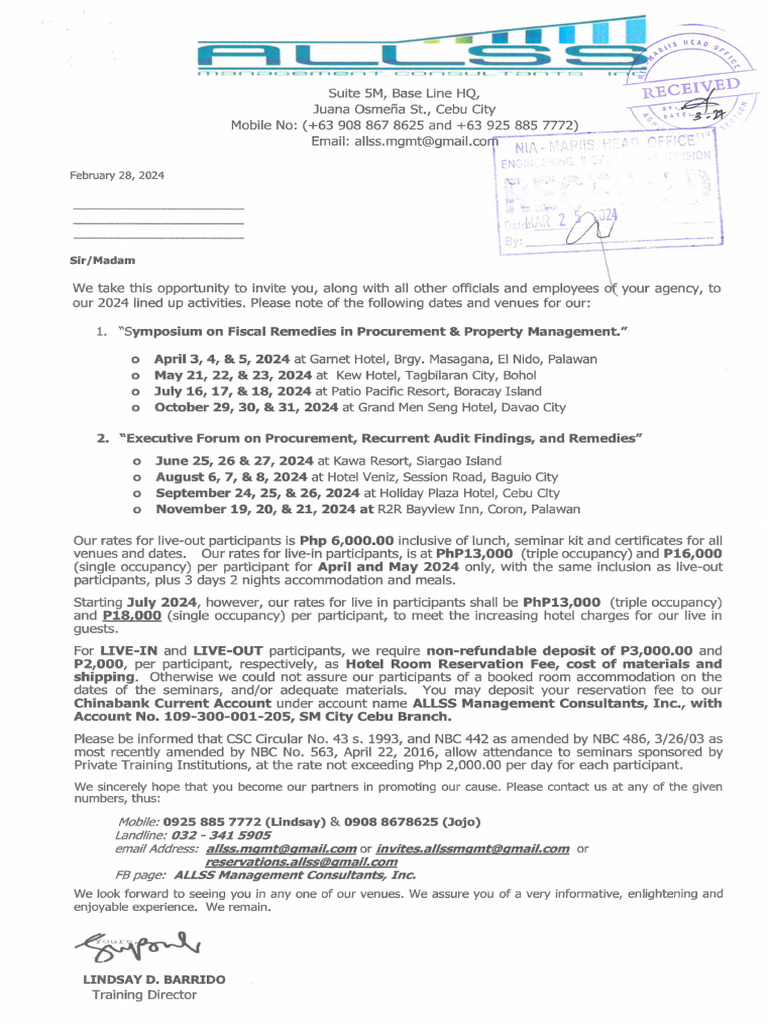 Allss Invitation Letter | PDF