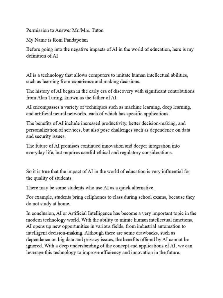 Tugas 1 Writing (Roni Pandapotan) | PDF